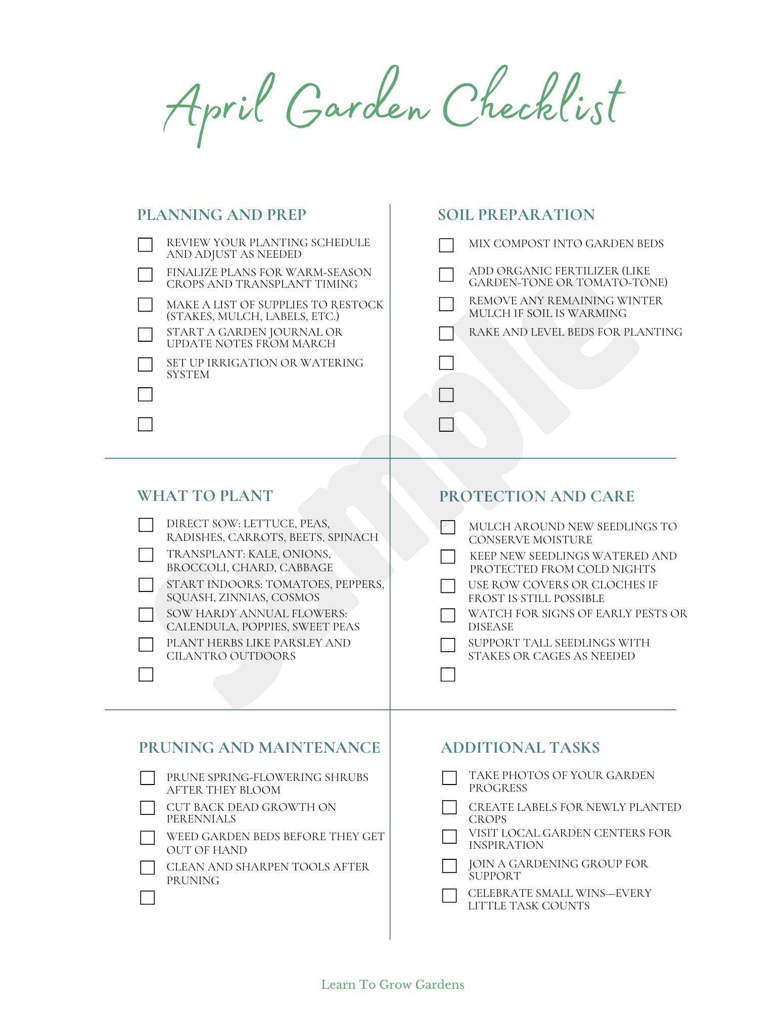 April Gardening Checklist: What Tasks To Do This Month - Learn To Grow ...